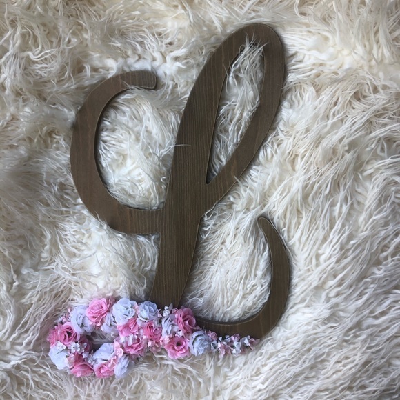Wall Decor | Homemade Cursive Letter L Floral Wall Art | Poshmark